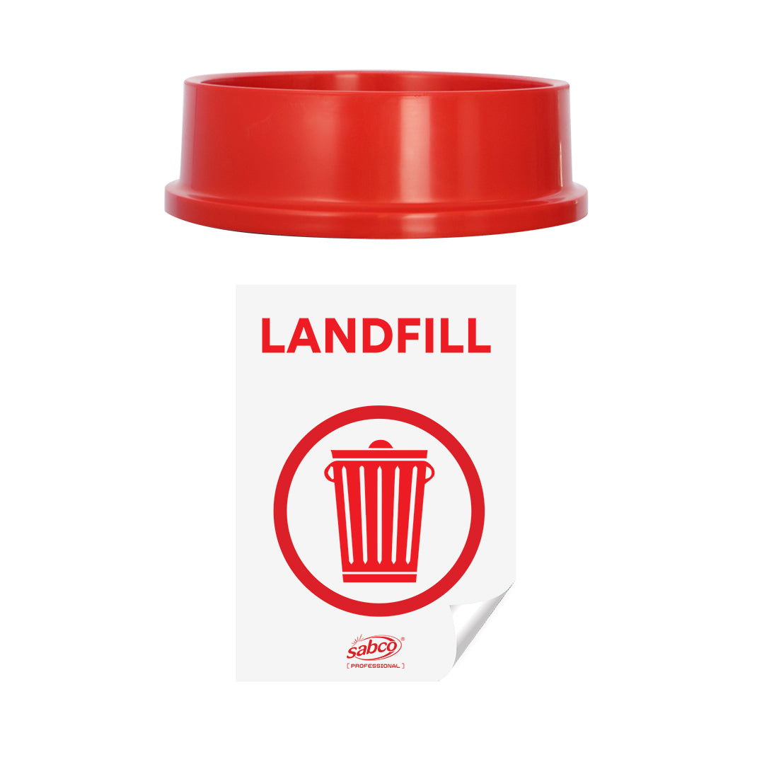 SABCO RECYCLING STATION 60LT BIN - WITH RED LID ( LANDFILL ) – Filta NZ