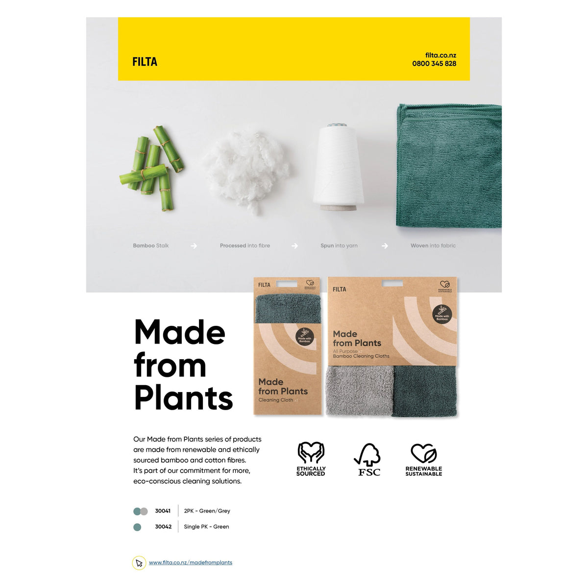 FILTA BAMBOO NATURAL CLEAN CLOTH - GREEN – Filta NZ